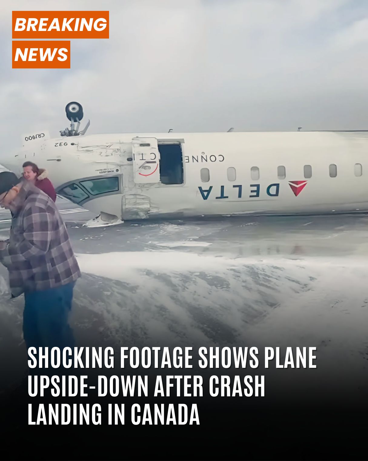 Shocking footage shows plane upside-down after crash landing in Canada ...